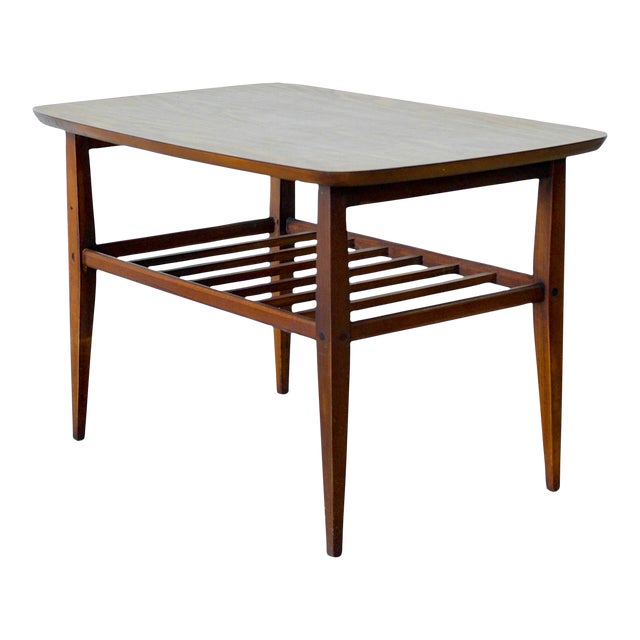 Lane Furniture "Accent" Side Table - Walnut With Laminate Top | Chairish