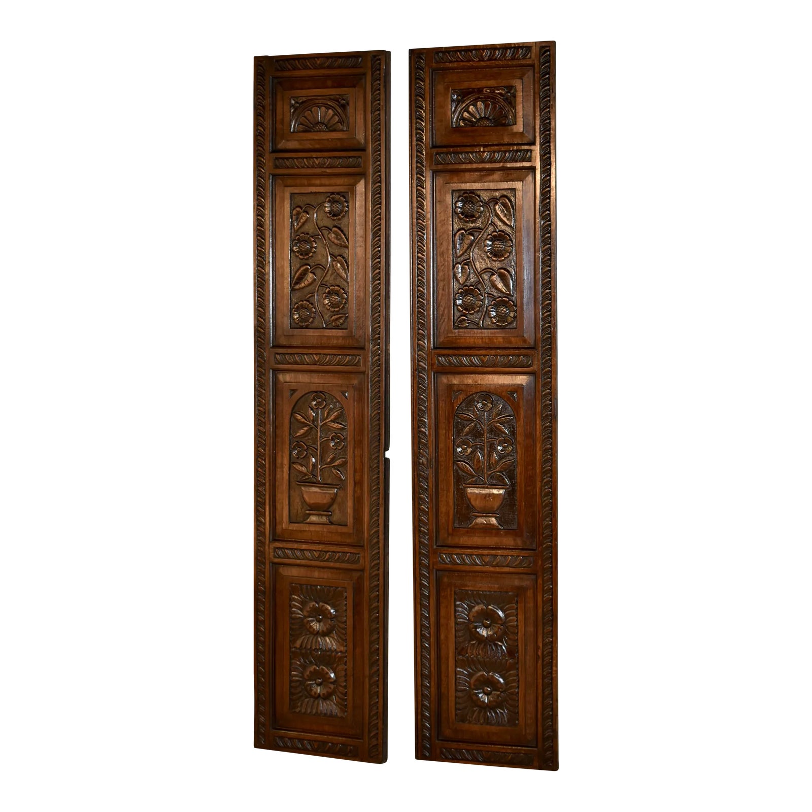 Pair of 18th Century Hand Carved Panels | Chairish