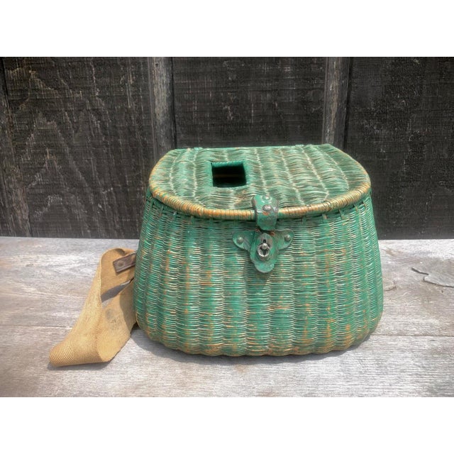 Vintage Wicker Fishing Creel | Chairish