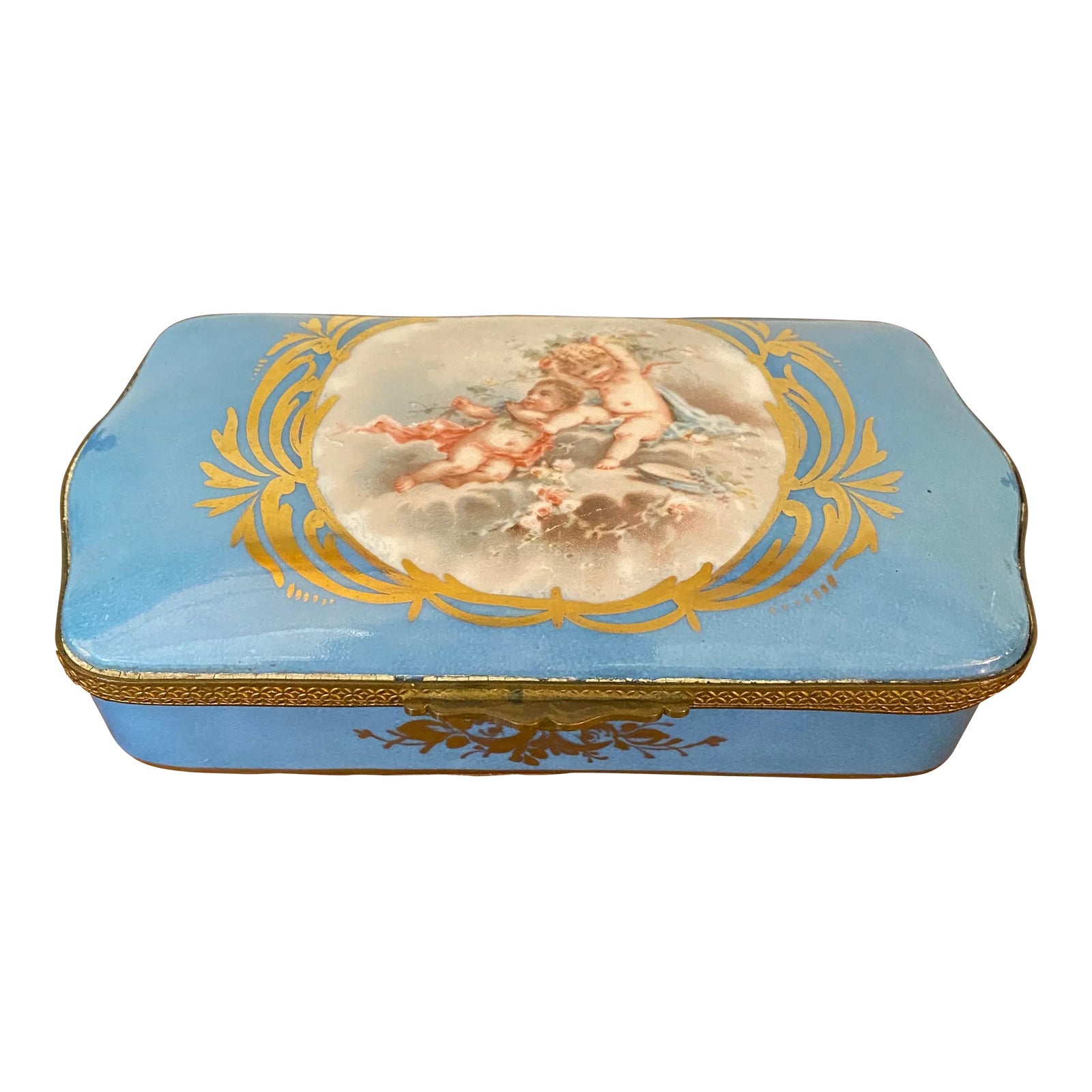 Antique French Porcelain Vanity Box Style of Severs | Chairish