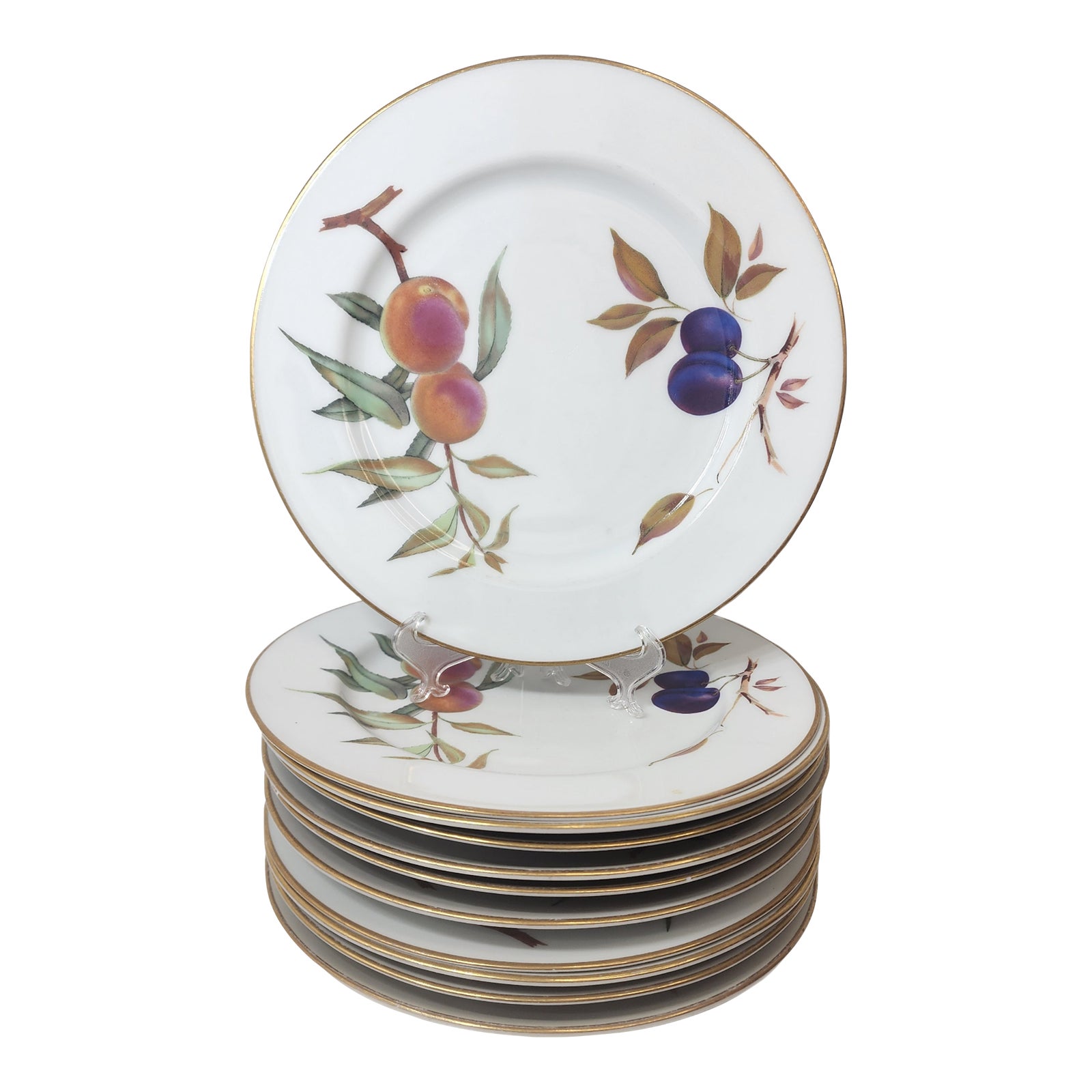 Vintage Evesham Gold by Royal Worcester Dinner Plates - Set of 11 ...