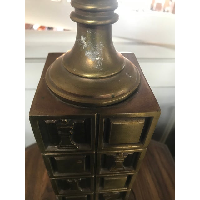 Metal Chess Table Lamp | Chairish
