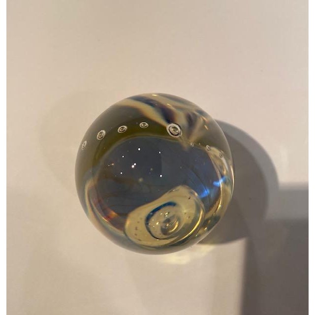 Robert Eickholt Art Glass Paperweight Signed and Dated 1984 | Chairish