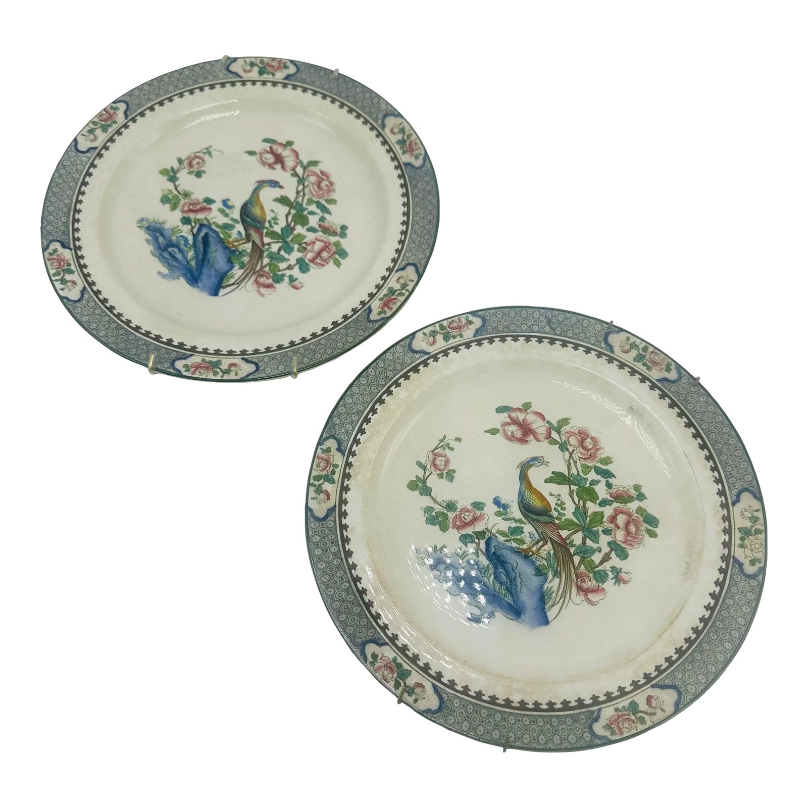Antique Chinoiserie Plates, a Pair | Chairish