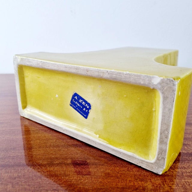 Mid-Century Modern Ceramic Vase in Mustard Color by Antonio Zen, 1970s ...