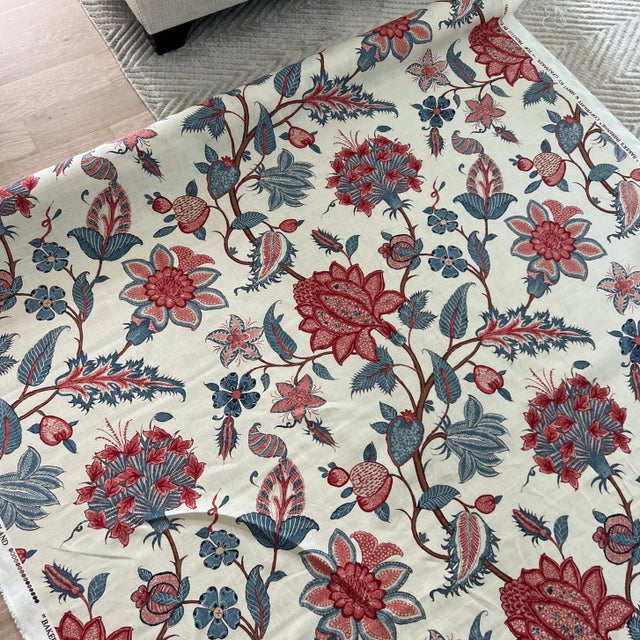Lee Jofa Gp & J Baker Baker’s Indienne Linen Fabric- 5 Yards | Chairish