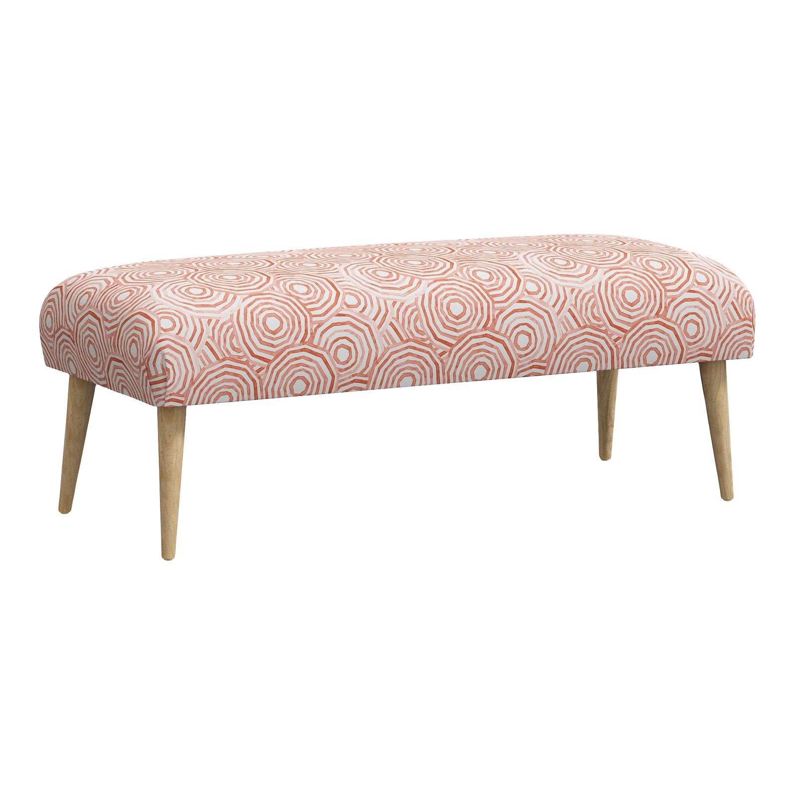 Gray Malin x Cloth & Co Warner Bench in Coral Umbrella Swirl | Chairish