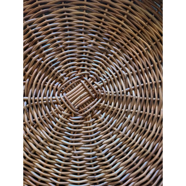 Extra Large Vintage Hand-Crafted Rattan Serving Tray With Handles ...