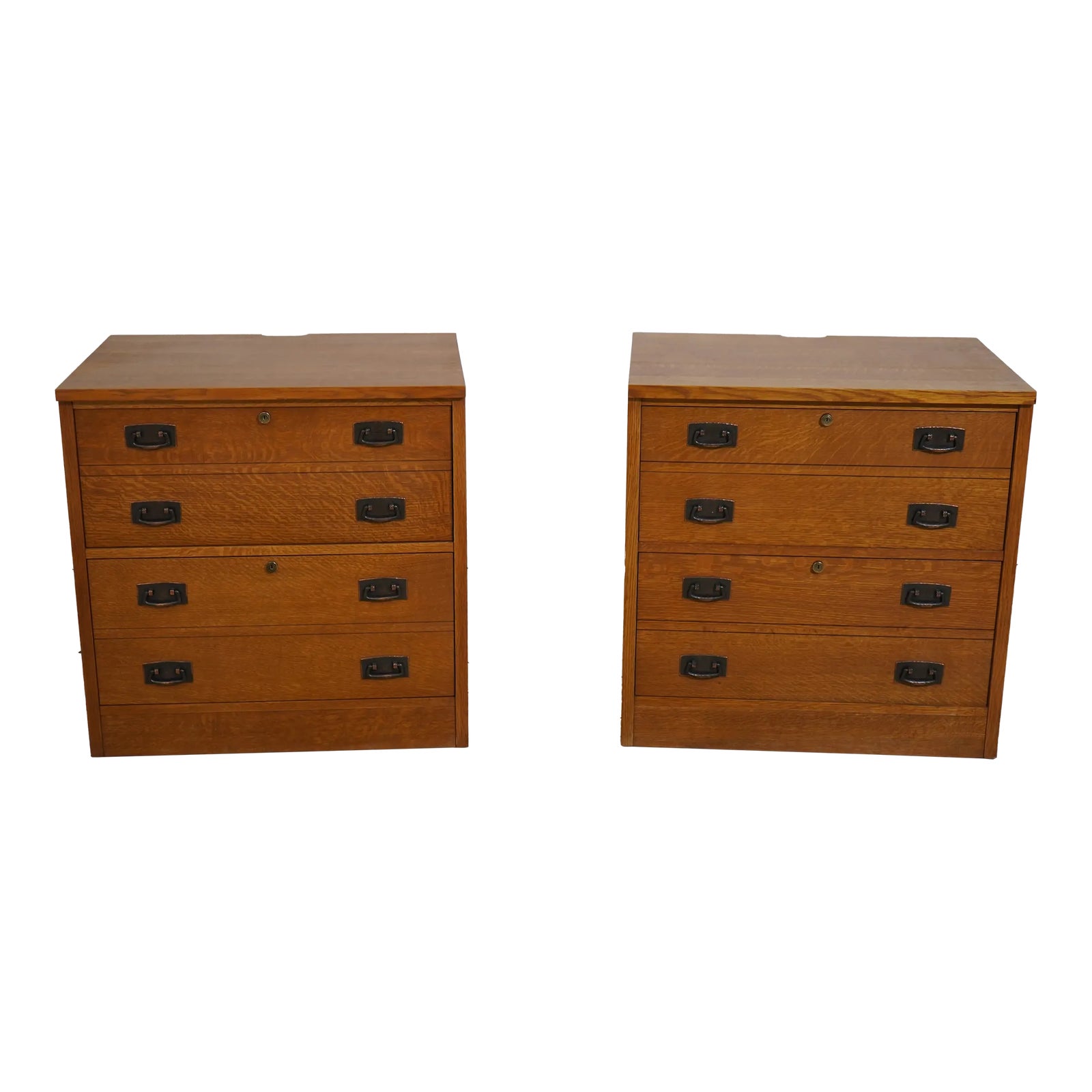 Pair Stickley Mission Oak File Cabinets | Chairish