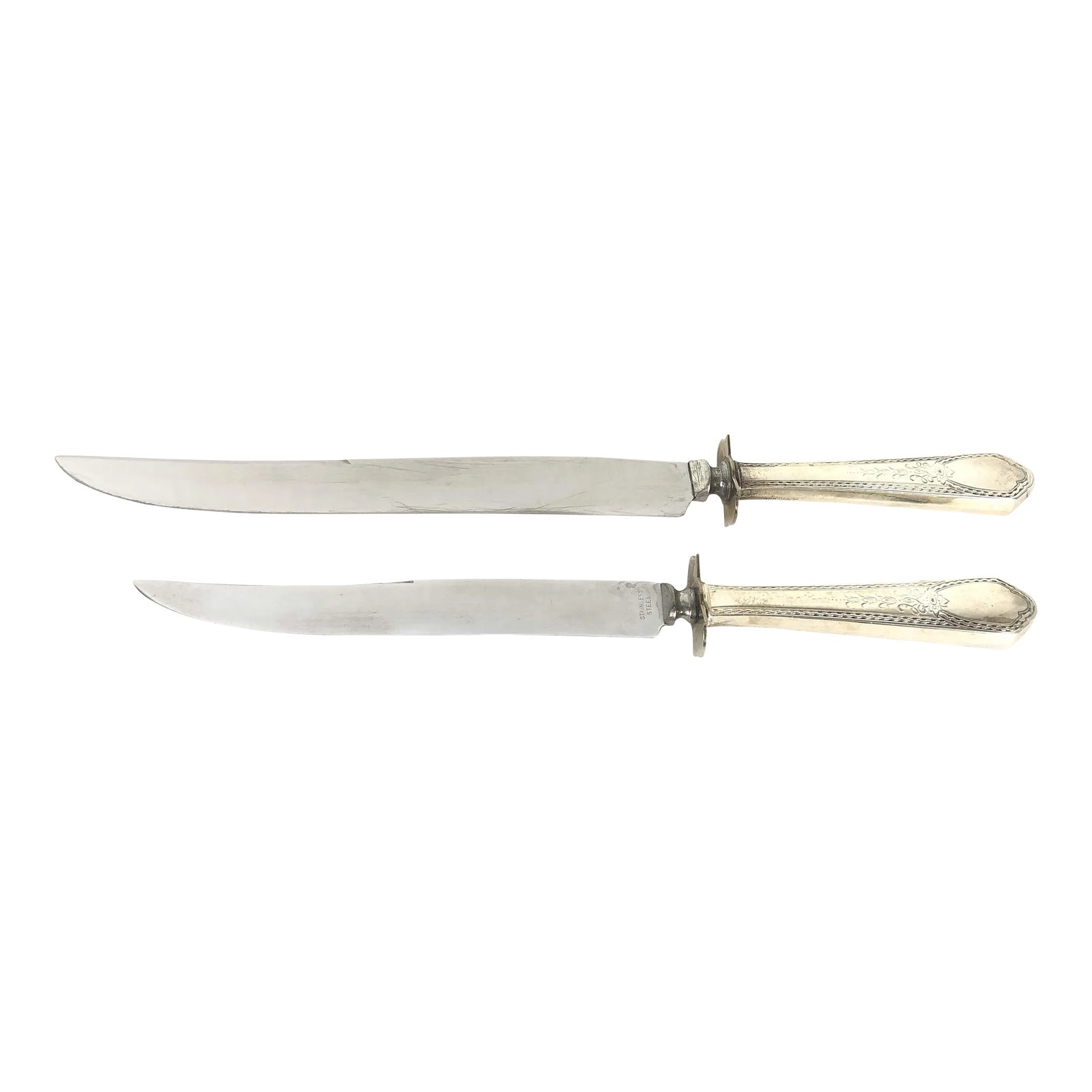 Vintage g.h. French Sterling Silver g.h.f. Carving Knives- a Pair ...