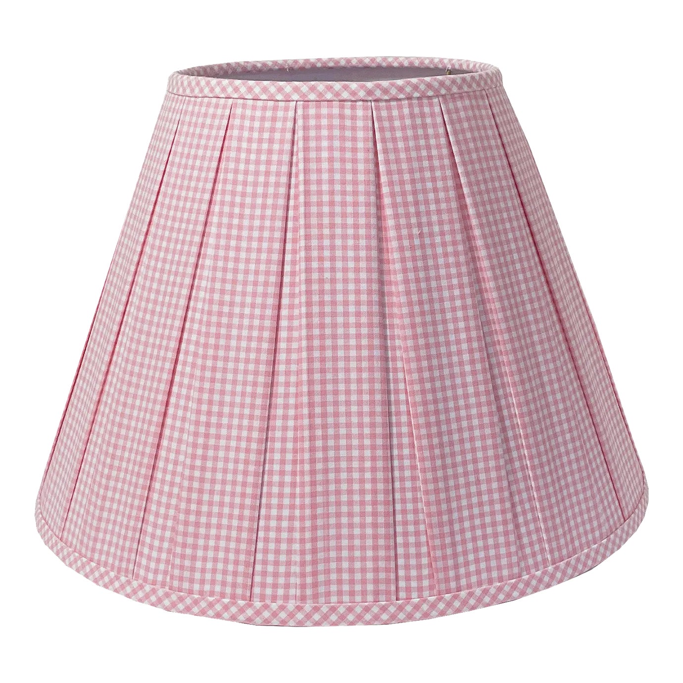 Pink Box Pleated Gingham Empire Lamp Shade, 8x16x11 | Chairish
