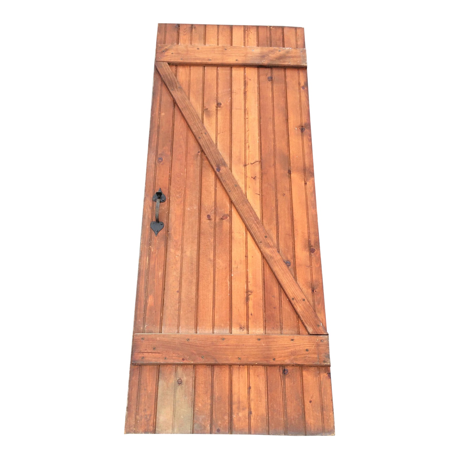 Authentic Colonial Solid Wood Interior Batten Door | Chairish