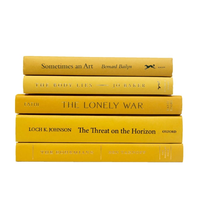 Modern Saffron Book Stack, S/5 | Chairish