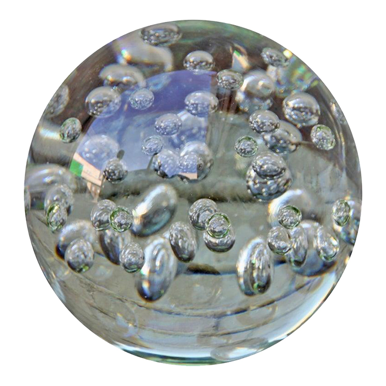 Italian Mid-Century Crystal Sphere With Bubbles | Chairish