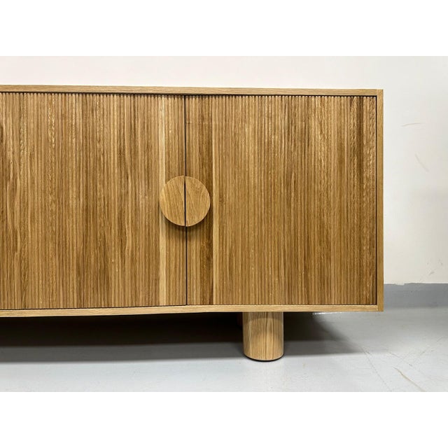 84" White Oak "Tyler" Credenza Sideboard | Chairish
