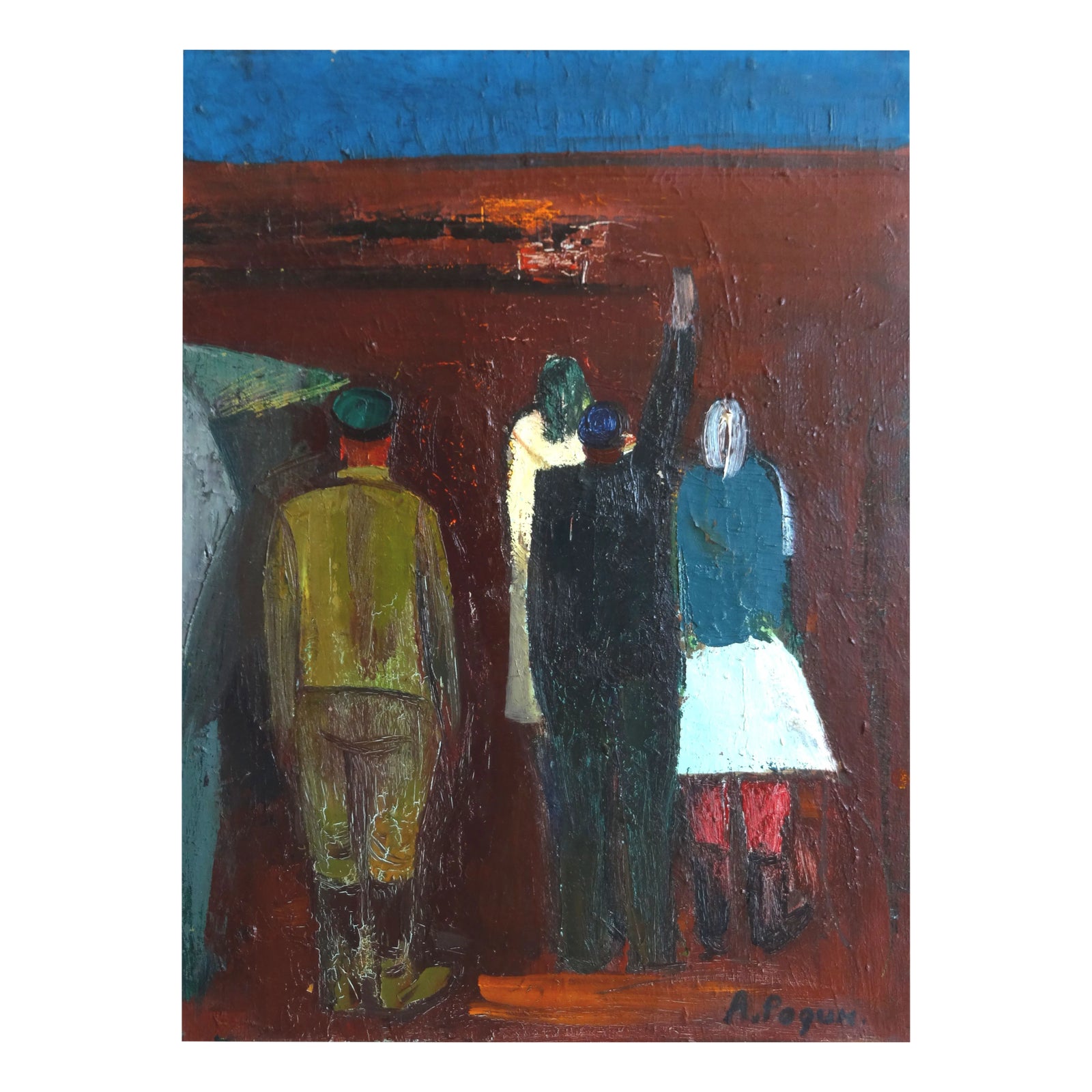 Aleksandr Rodin, First Furrow, 1980, Oil on Canvas | Chairish