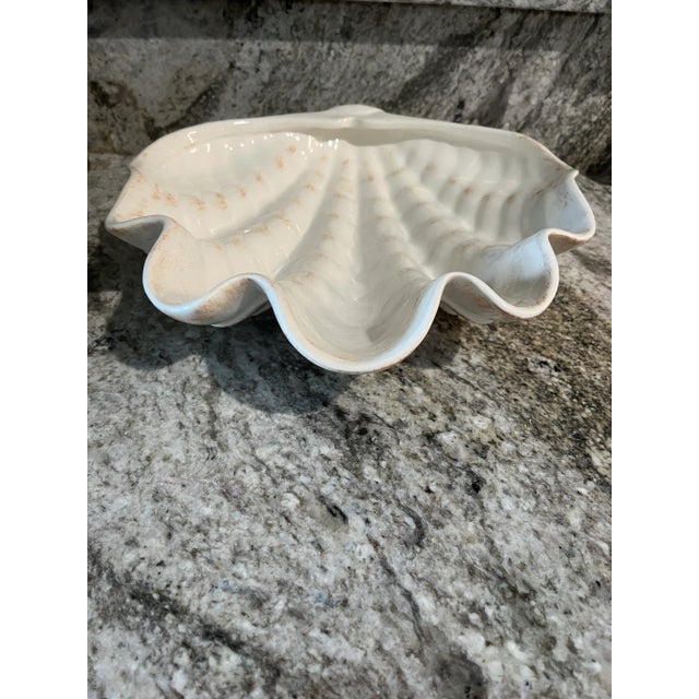 1950’s Decorative Ceramic Clam Shell Bowl | Chairish