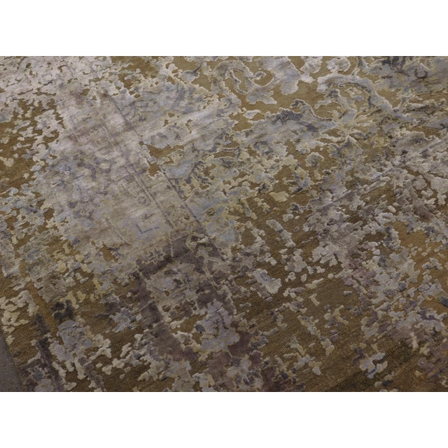 Hand Knotted Indian Wool and Silk Rug - 9'x 12' | Chairish