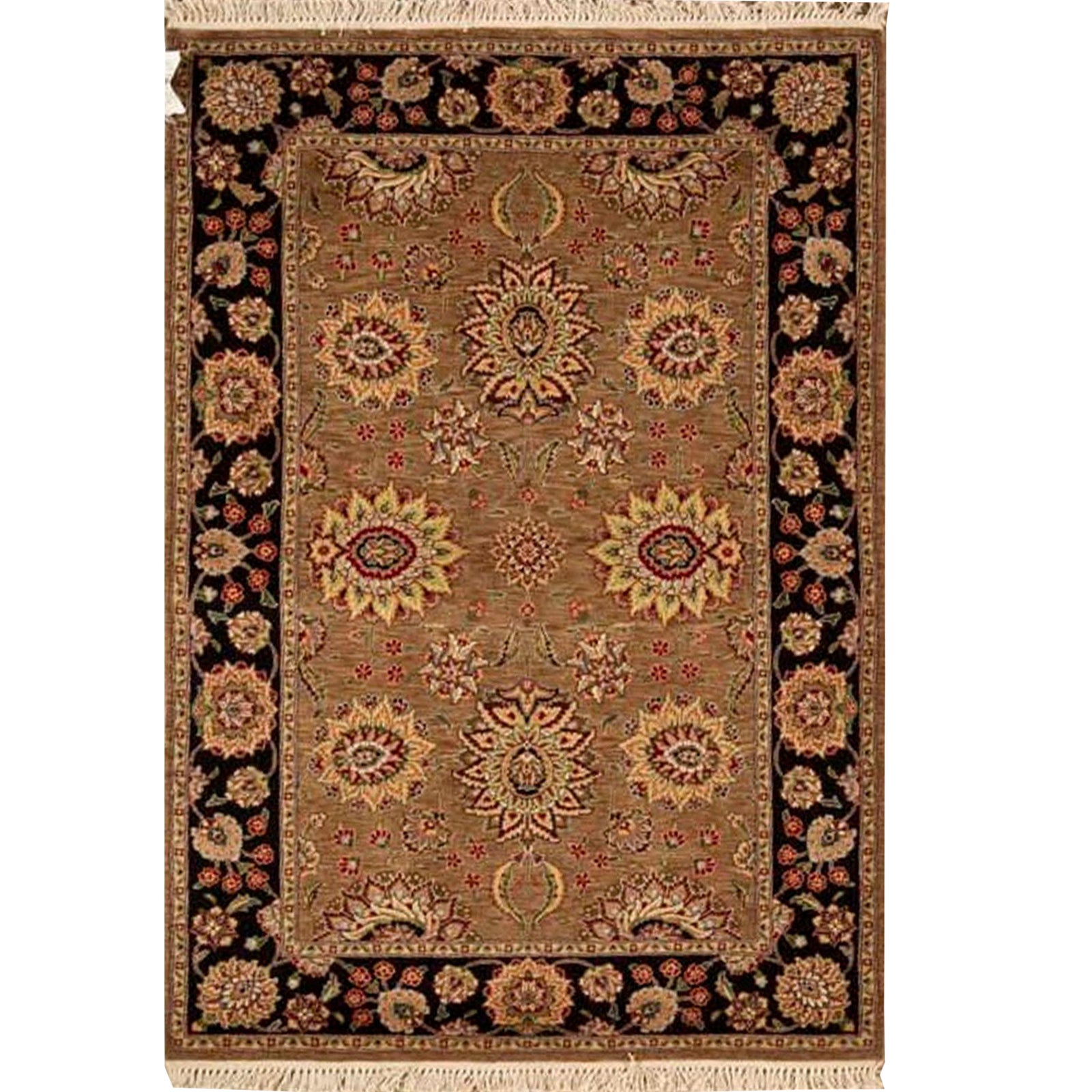 Traditional Style Camel Wool Area Rug | Chairish