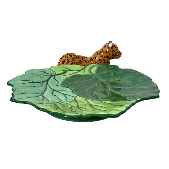 Lynn Chase Jungle Jubilee Leopard Serving Tray-2006 | Chairish