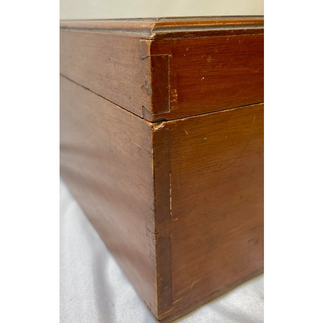 Antique Wooden Box With Graceful Beveled Edge Top From England - Circa ...