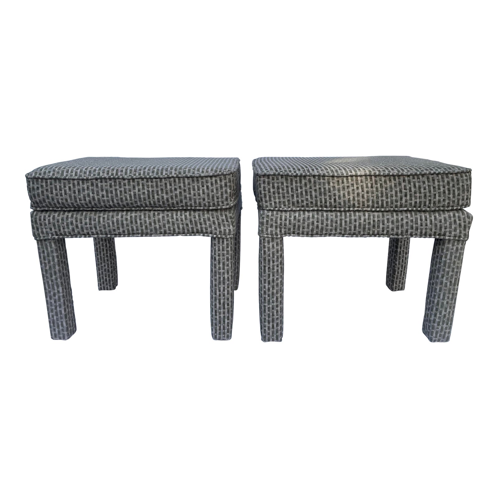 Pair Milo Baughman Style Parsons Benches | Chairish