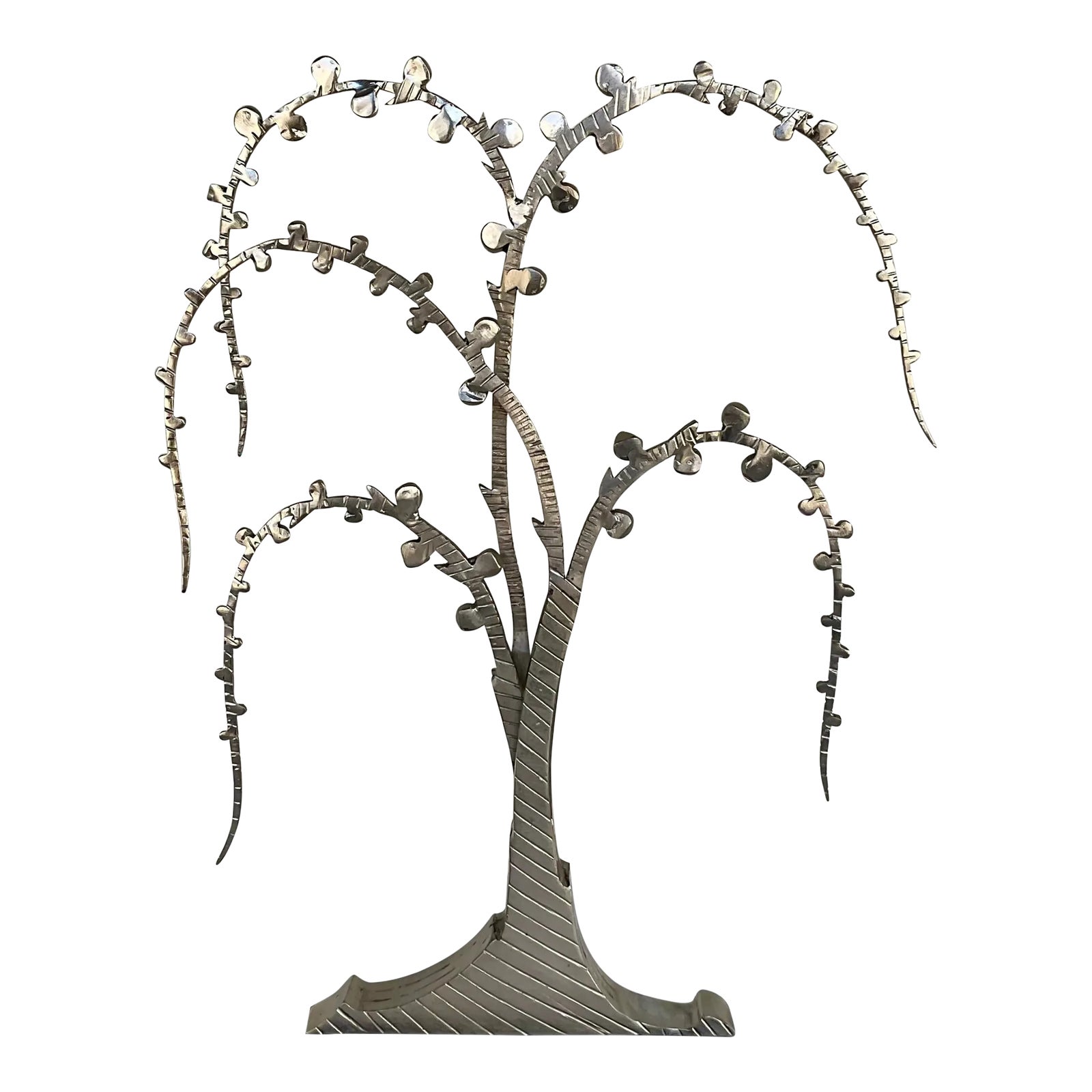 Global Views Modern Small Nickel Lyric Tree Sculpture | Chairish