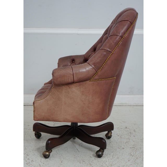 Hancock & Moore Tufted Leather Executive Desk Chair | Chairish