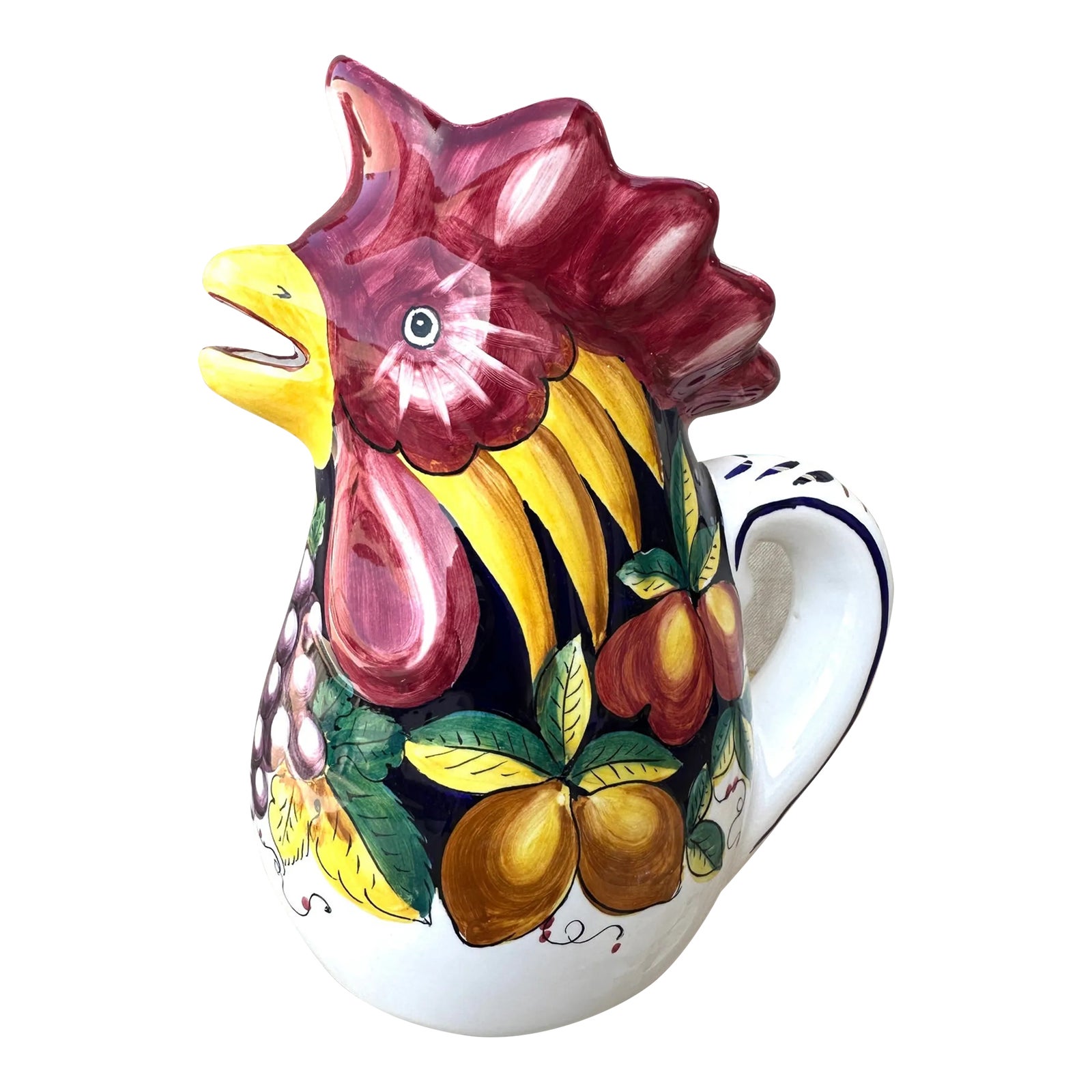 Vintage Deruta "Frutta " Roaster Water Pitcher | Chairish