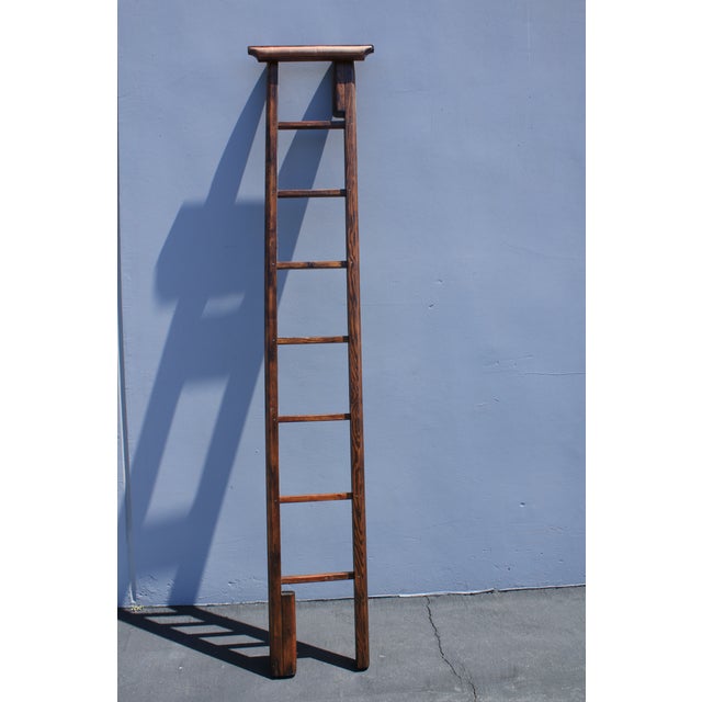 Antique 1900s Pine Library Pole Ladder | Chairish
