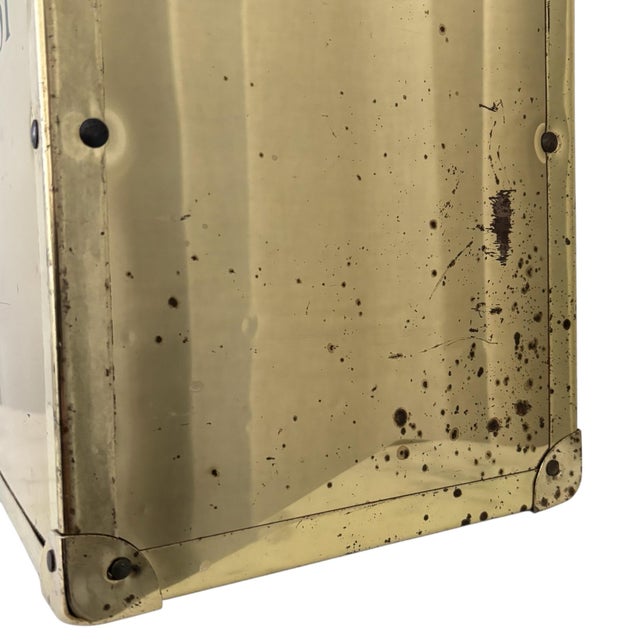 Vintage Architectural Digest Brass Campaign Trunk Style Magazine Holder ...