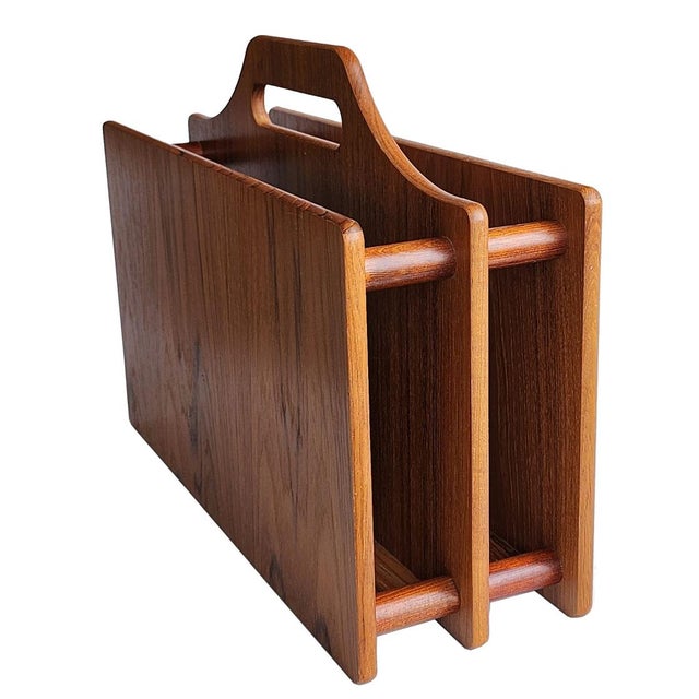 1960s Danish Teak Magazine Rack or File Organizer | Chairish