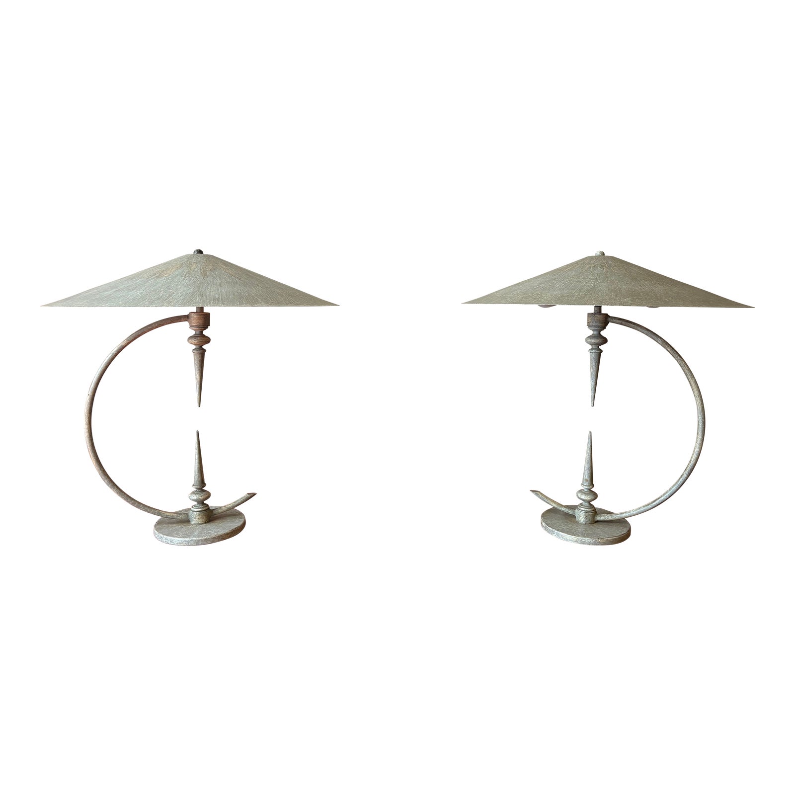 Pair of Michael Taylor Metal Table Lamps | Chairish