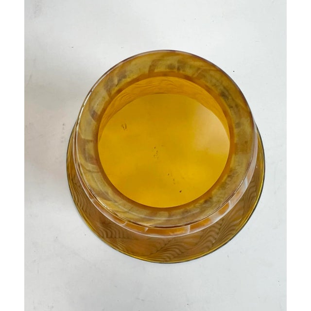 1920s Lustre Art Glass Pulled Feather Lamp Shade | Chairish