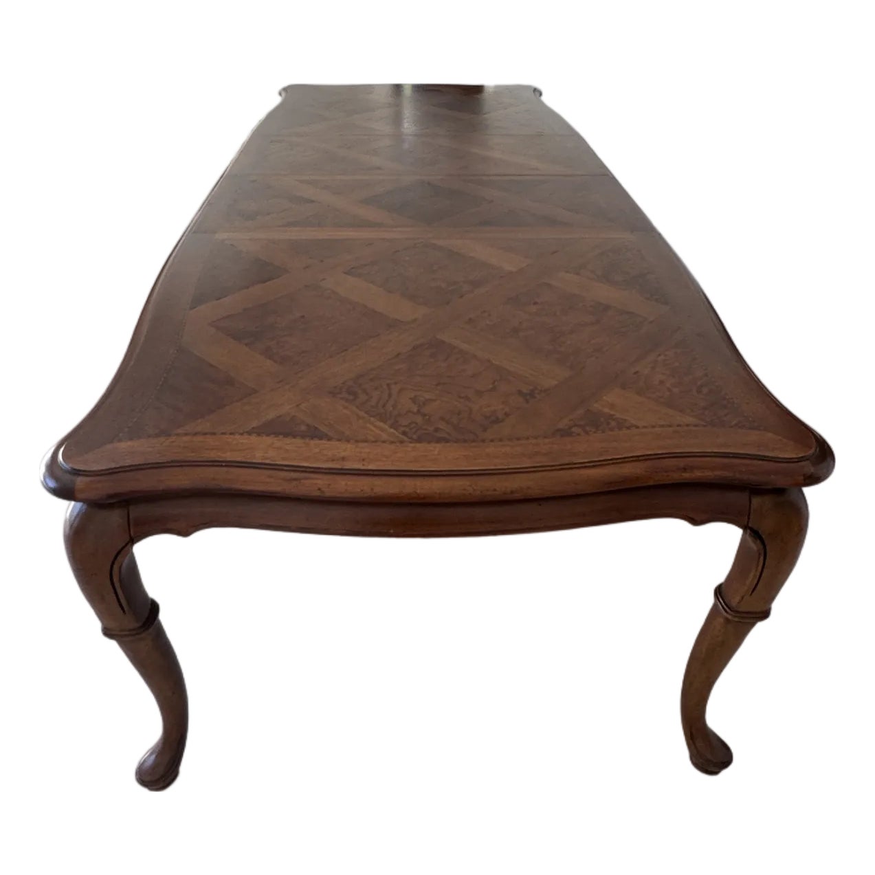 1990s Thomasville Burl Oak British Gentry Collection Dining Table With ...