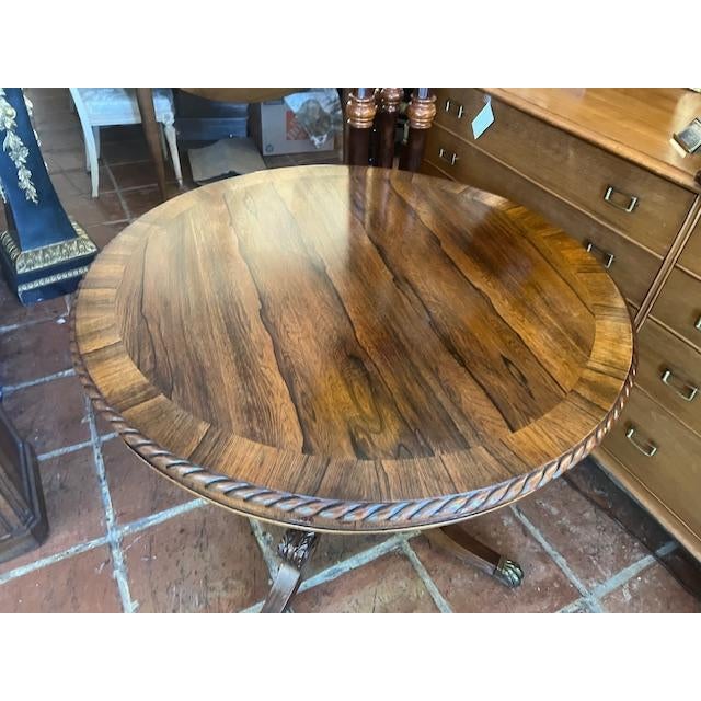 Rosewood English Round Center Table | Chairish