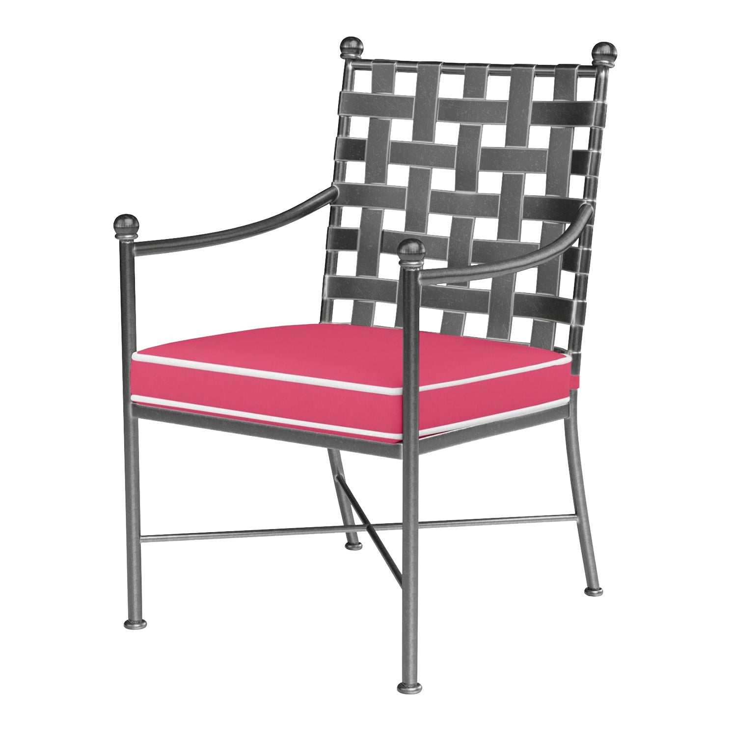 Sunset West Outdoor Provence Dining Chair in Hot Pink with White welt ...