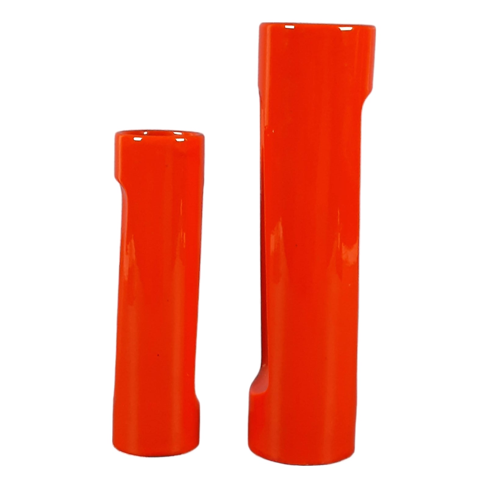 Space Age Red Ceramic Cylinder Vases, 1960s, Set of 2 | Chairish