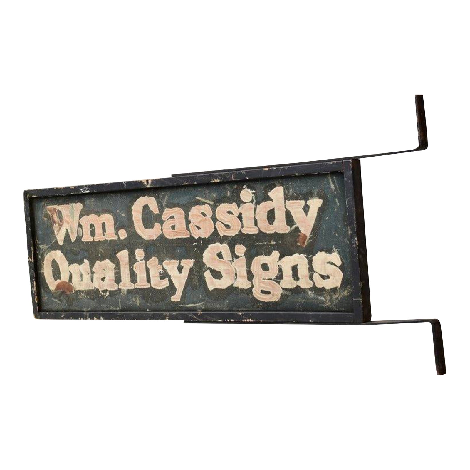 Antique "Wm. Cassidy Quality Signs" Smalt Sign Maker's Trade Sign ...