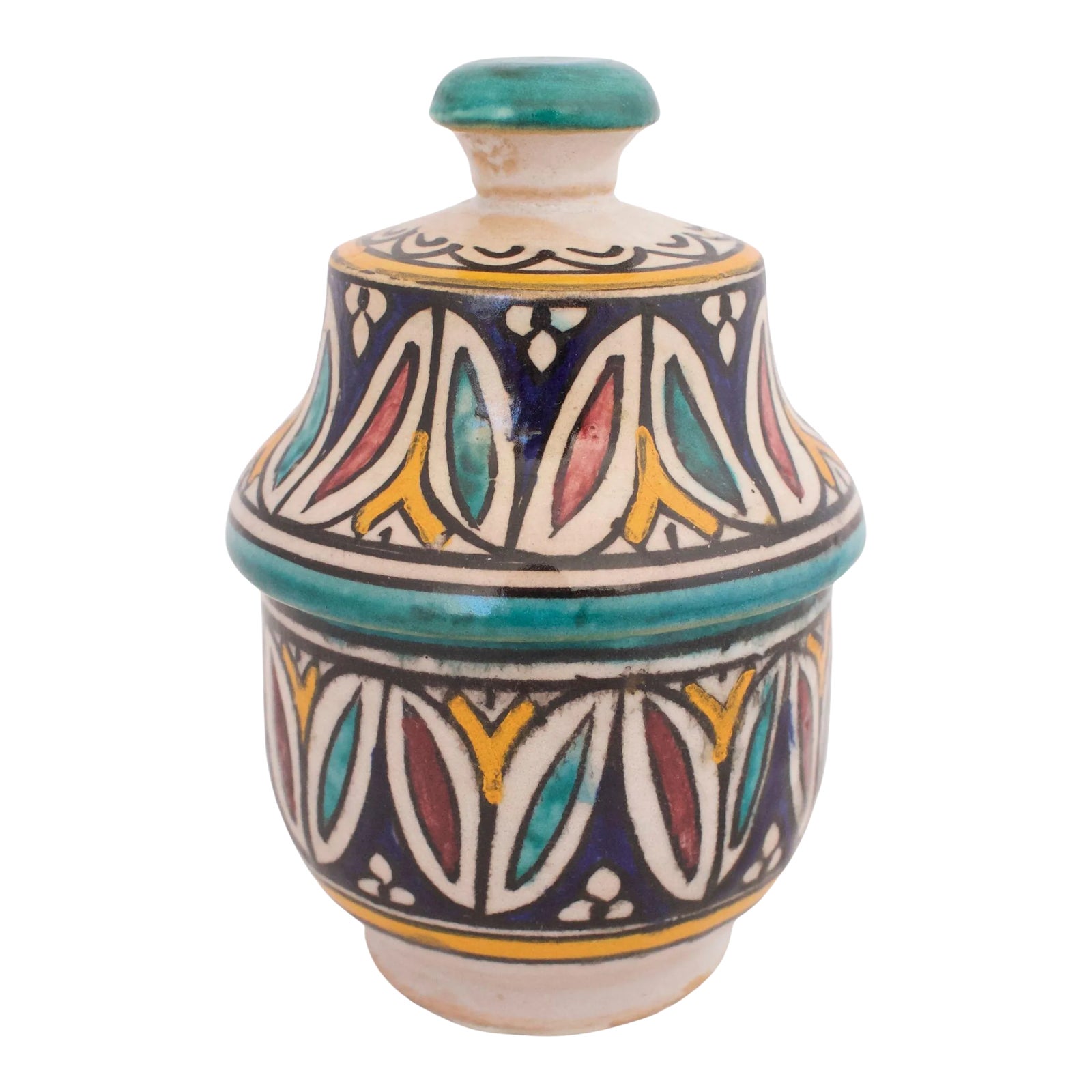 Mid-Century Moroccan Pottery Jar | Chairish