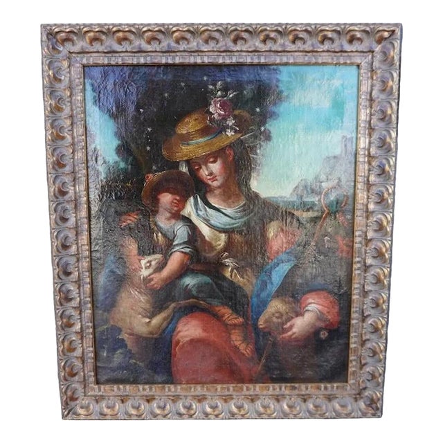 18th Century French Pastoral Painting, Oil on Canvas | Chairish