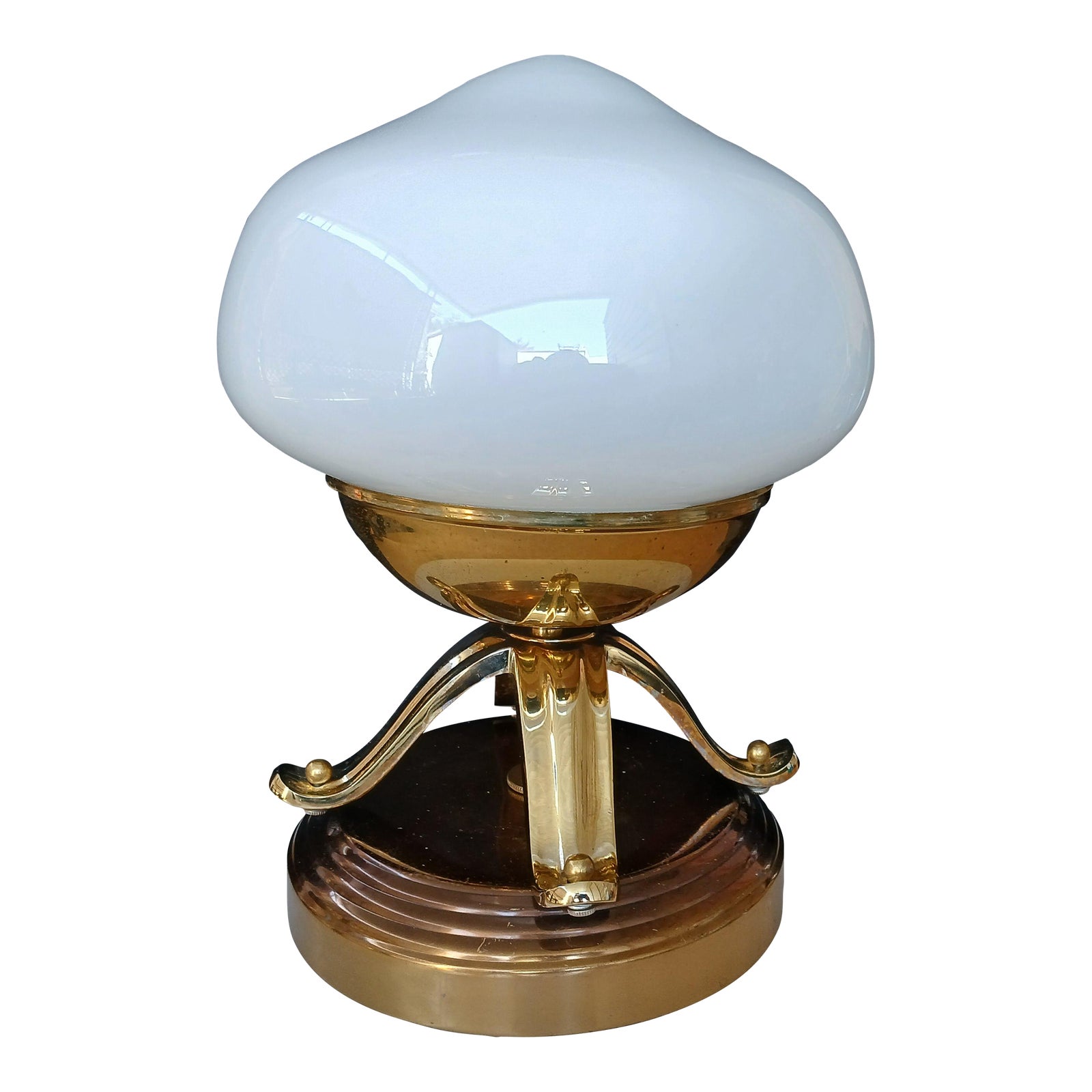 Custom Brass and Glass Table Lamp | Chairish