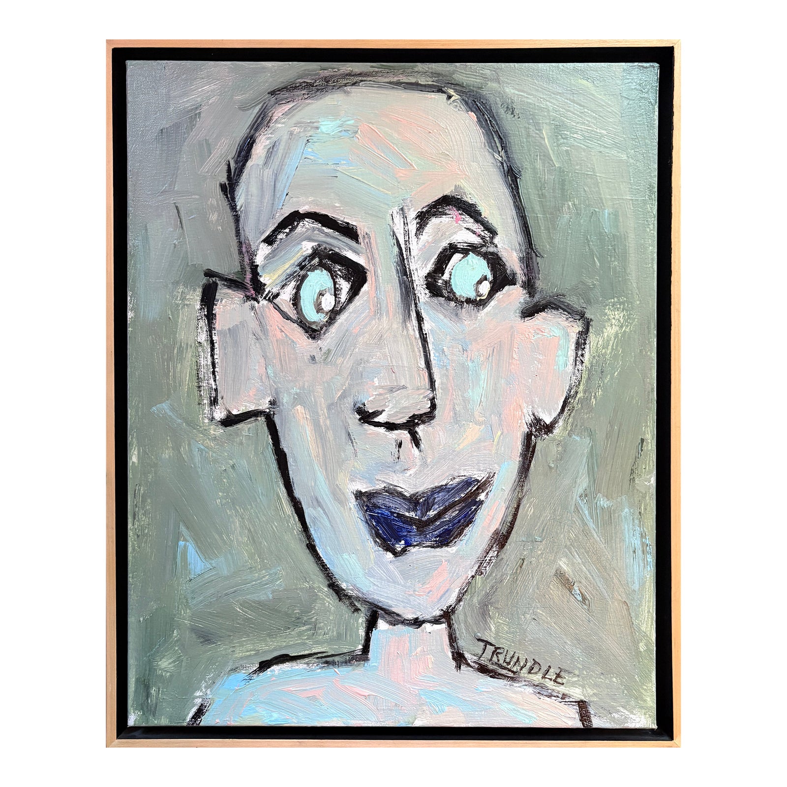 Sarah Trundle, Contemporary Abstract Figure Painting, "Lost in Thought ...