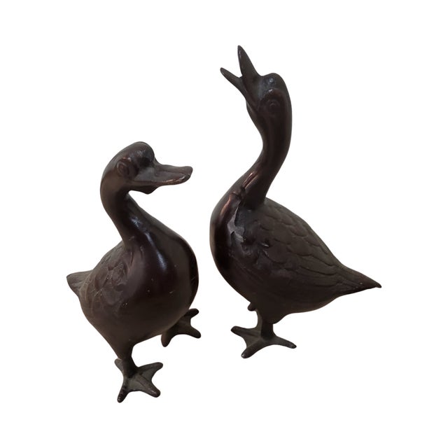 Pair of 1930s Japanese Metal Ducks | Chairish