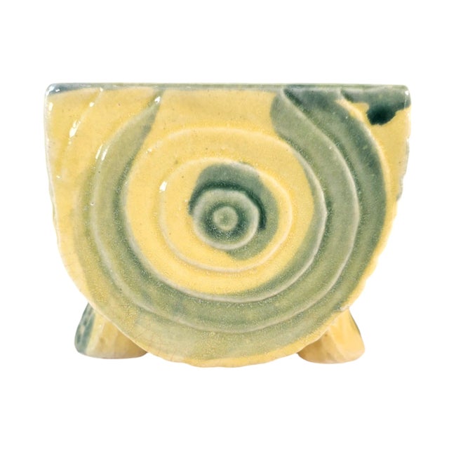 MCM Footed Ceramic Log Planter Yellow Green Japan 1950's Corn Planter 9 ...