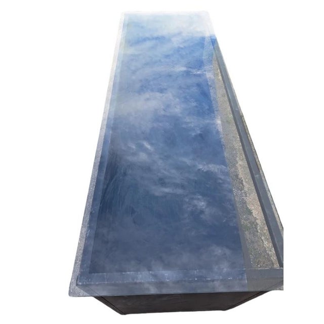 Mid-Century Modernist Metal and Crystal Reception Desk | Chairish