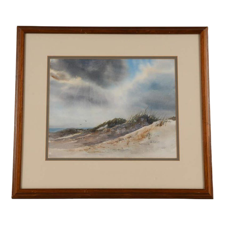 Framed Signed Nc Artist Ellen Norcom Howell's Watercolor "Seascape ...