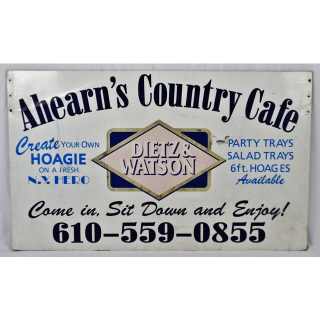 Vintage Dietz & Watson Double Sided Metal Country Cafe Sign | Chairish
