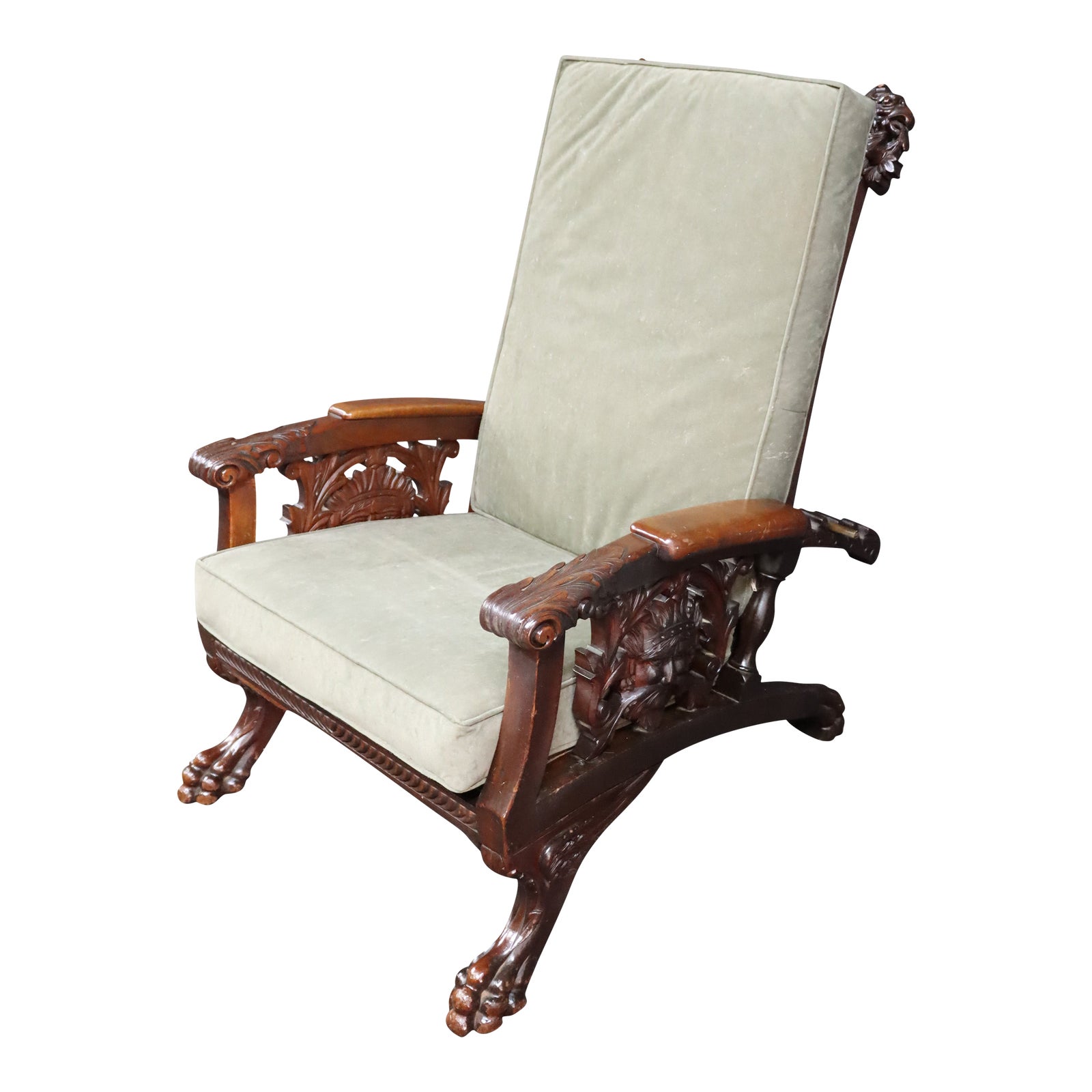 Mahogany Victorian Morris Lounge Chair | Chairish