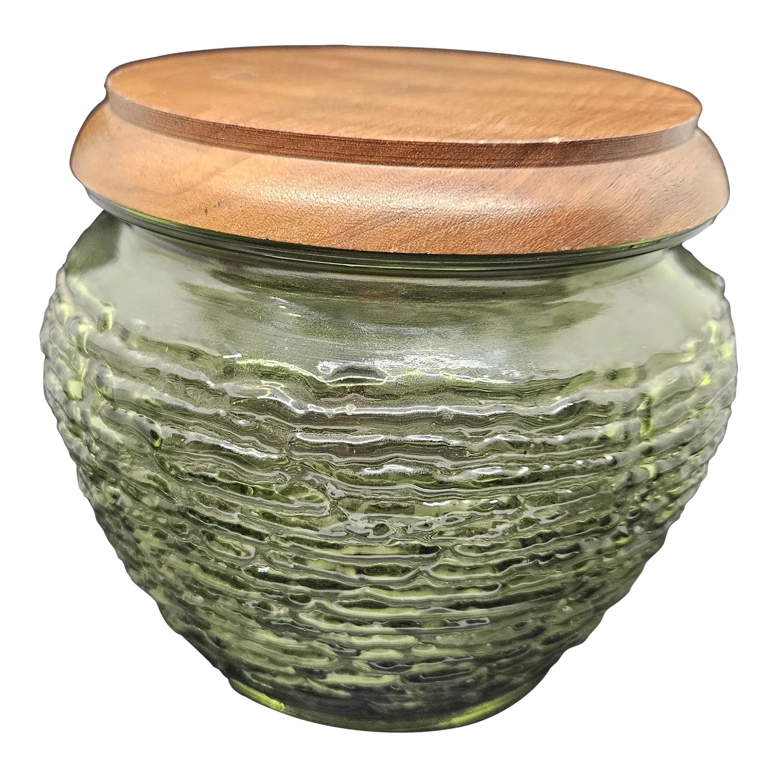 Vintage 1960's National Pottery Tobacco Humidifier Jar Lided Green ...